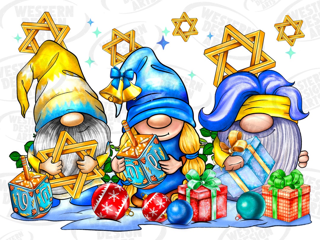 Hannukah Gnomes With Candles Png Sublimation Design, Hannukah Gnomes ...