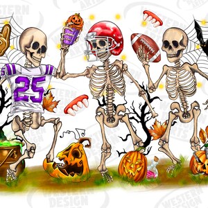 Skeleton Football Halloween Png, Halloween Png, Skeleton Football Png ...