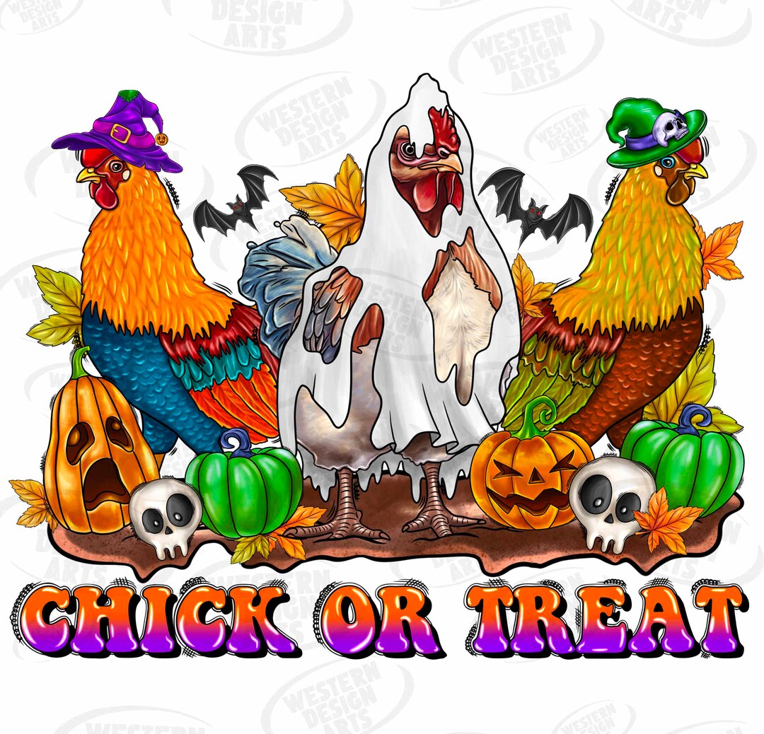 Chick or Treat Halloween Chickens Png Sublimation Design, Halloween ...