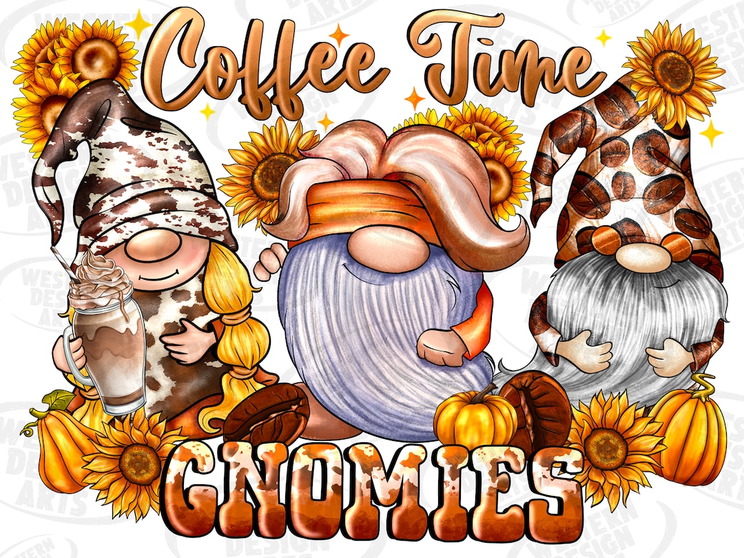 Coffee Time Gnomies Png Sublimation Design, Gnome Png, Coffee Lovers ...