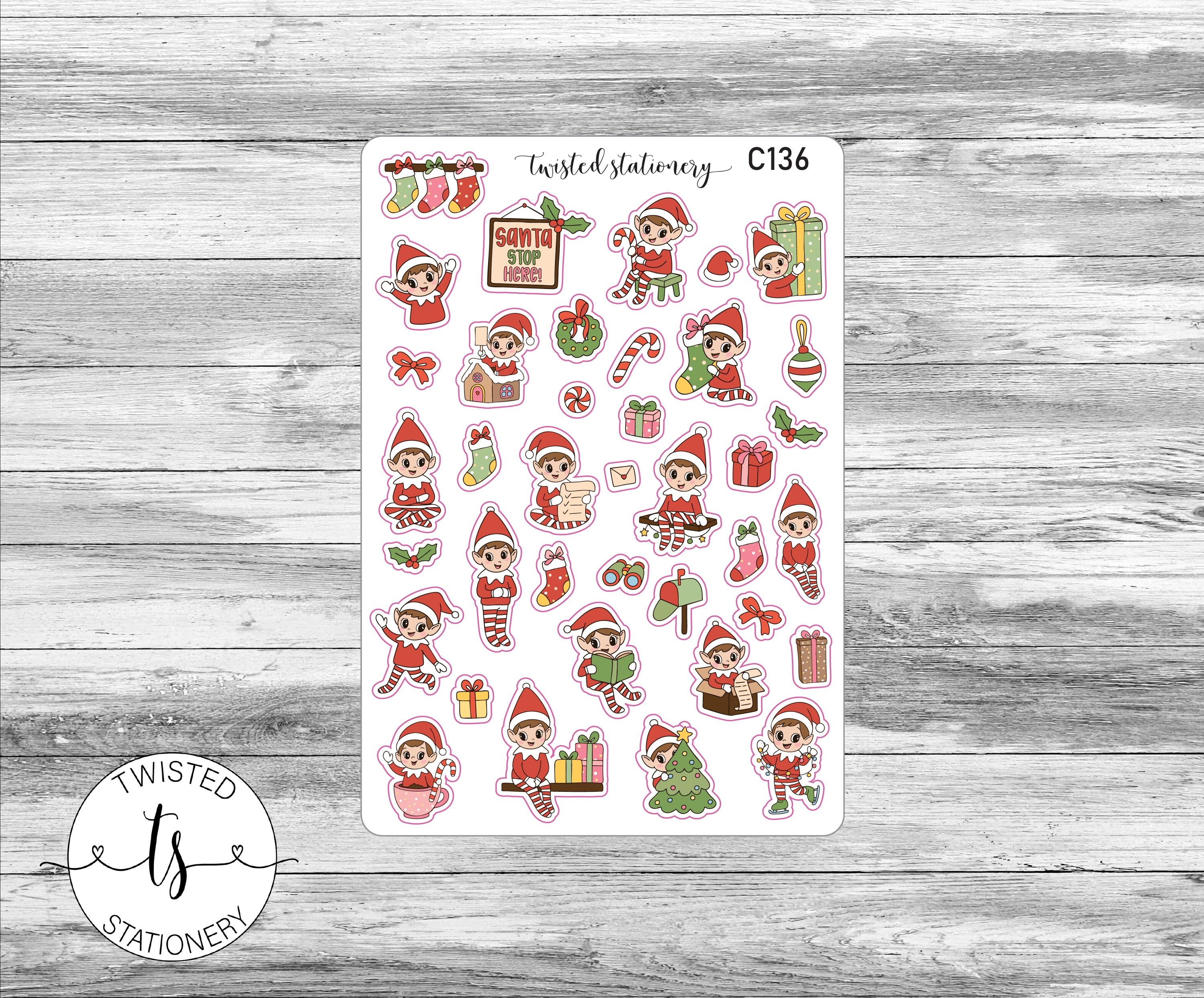 Elf Reminder Stickers, Character on the Shelf Kawaii Stickers, Planner ...