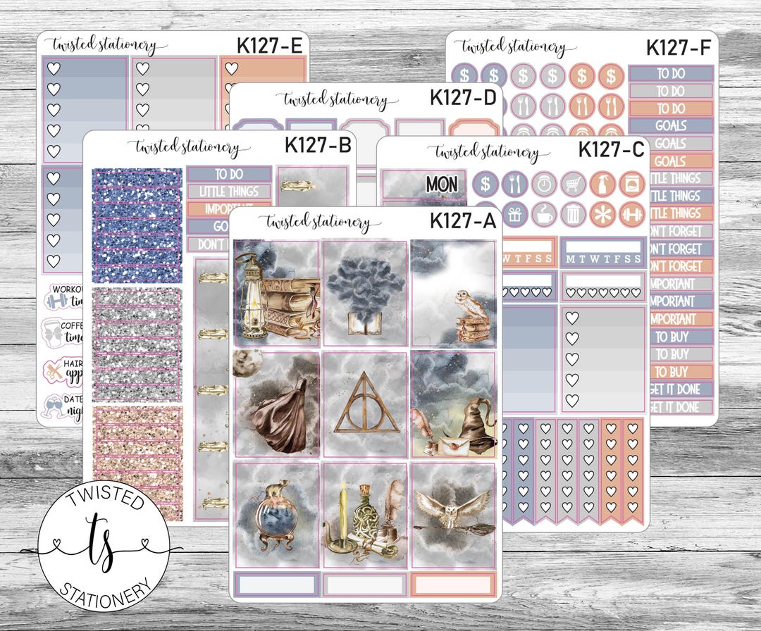 Wizard Weekly Kit Stickers, Planner Stickers, Scrapbooking, Bullet ...