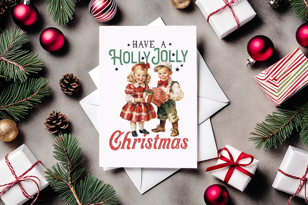 Vintage Christmas Card, Personalized Mom and Dad Christmas Card, Fiance ...