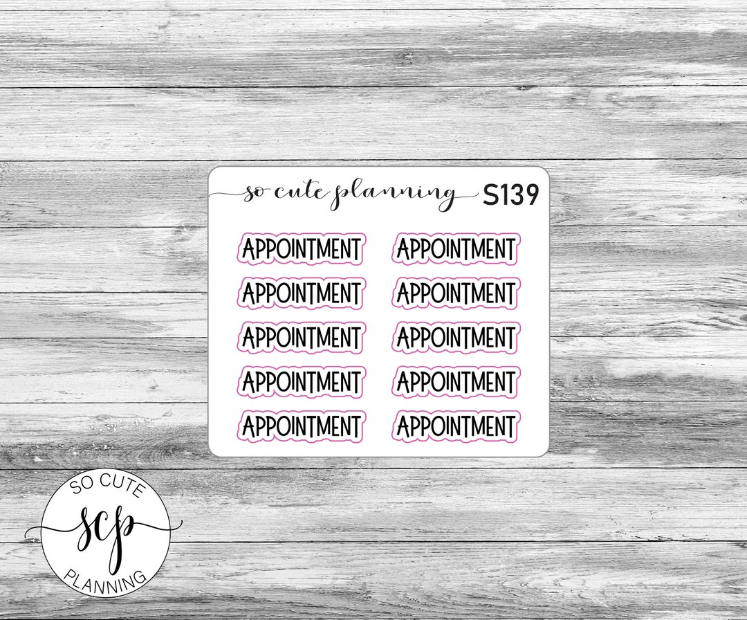 Appointment Script Stickers, Planner Stickers, Scrapbooking, Bullet ...