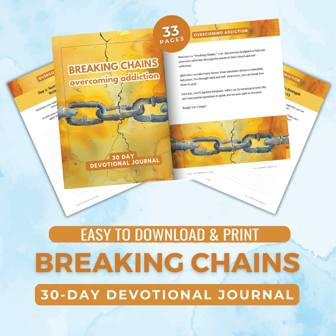 30-days of Breaking Chains Devotional Journal, Bible Study Printable ...