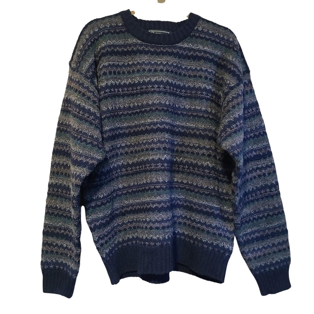 Deadstock VTG 90s Knit Sweater Mens XL Grandpacore Dad Cosby Wool Blend ...