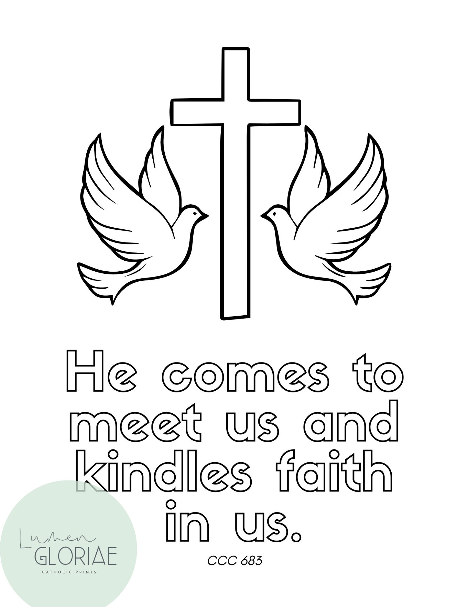 Catechism of the Catholic Church Children's Coloring Page - Etsy