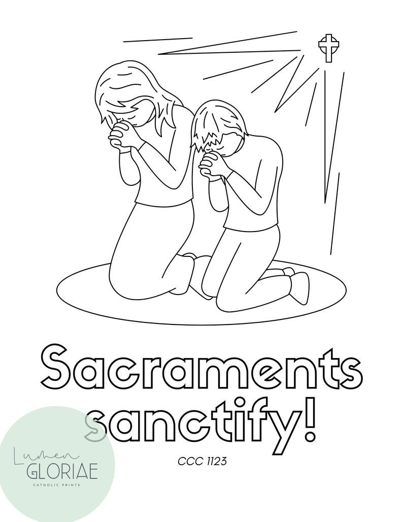 Catechism of the Catholic Church Children's Coloring Page - Etsy
