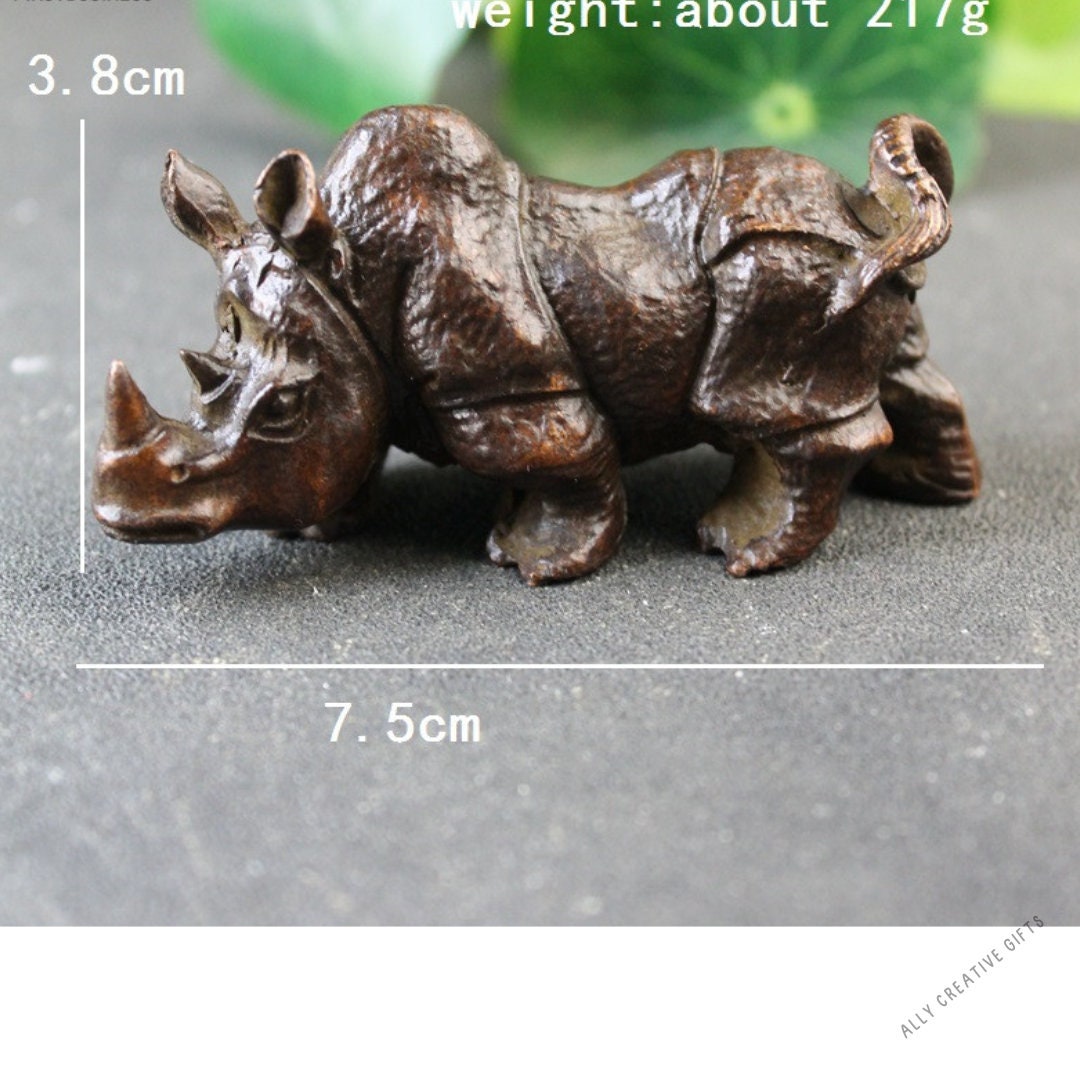 Rhino Beast Figurine Pure Copper Rhino Statue Rhinoceros - Etsy