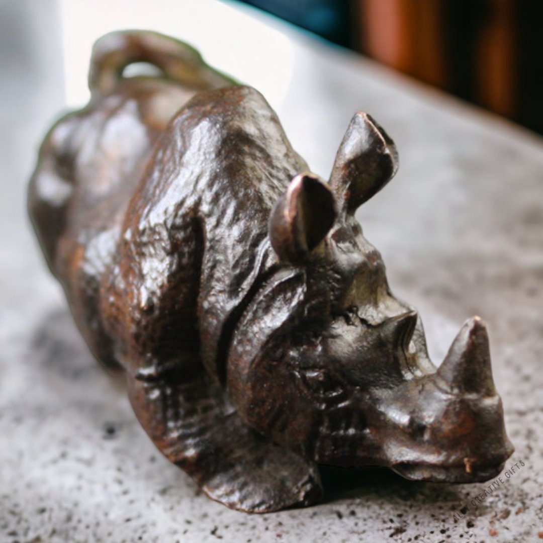 Rhino Beast Figurine Pure Copper Rhino Statue Rhinoceros - Etsy