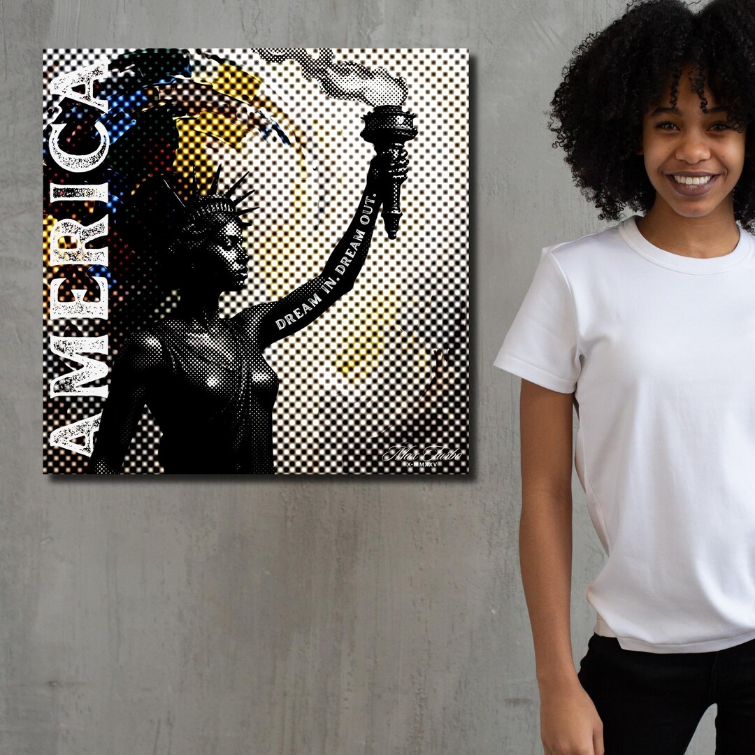 African Lady Liberty Linocut Free Style Wall Art No.2 (digital Download ...