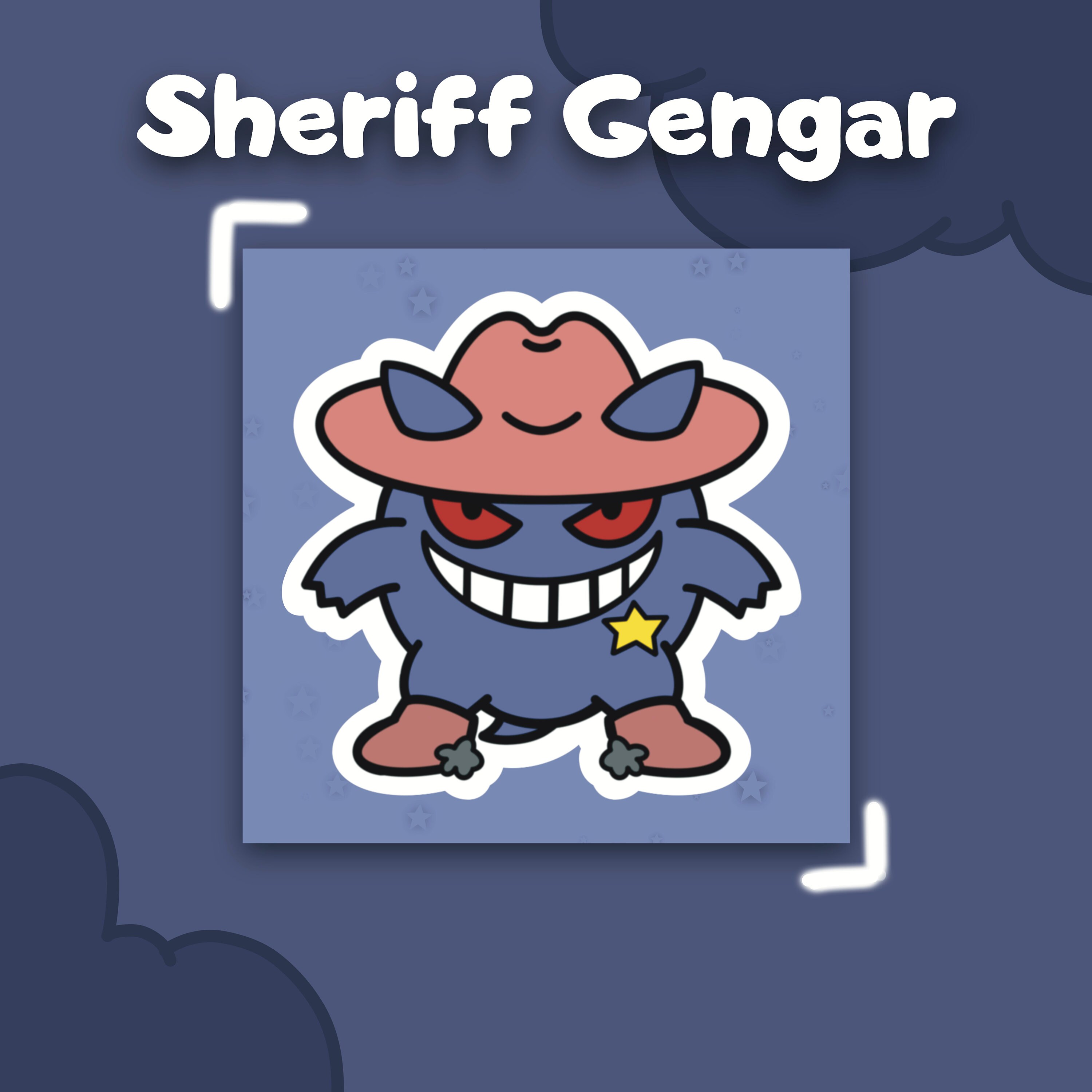 Sheriff Gengar Sticker - Etsy