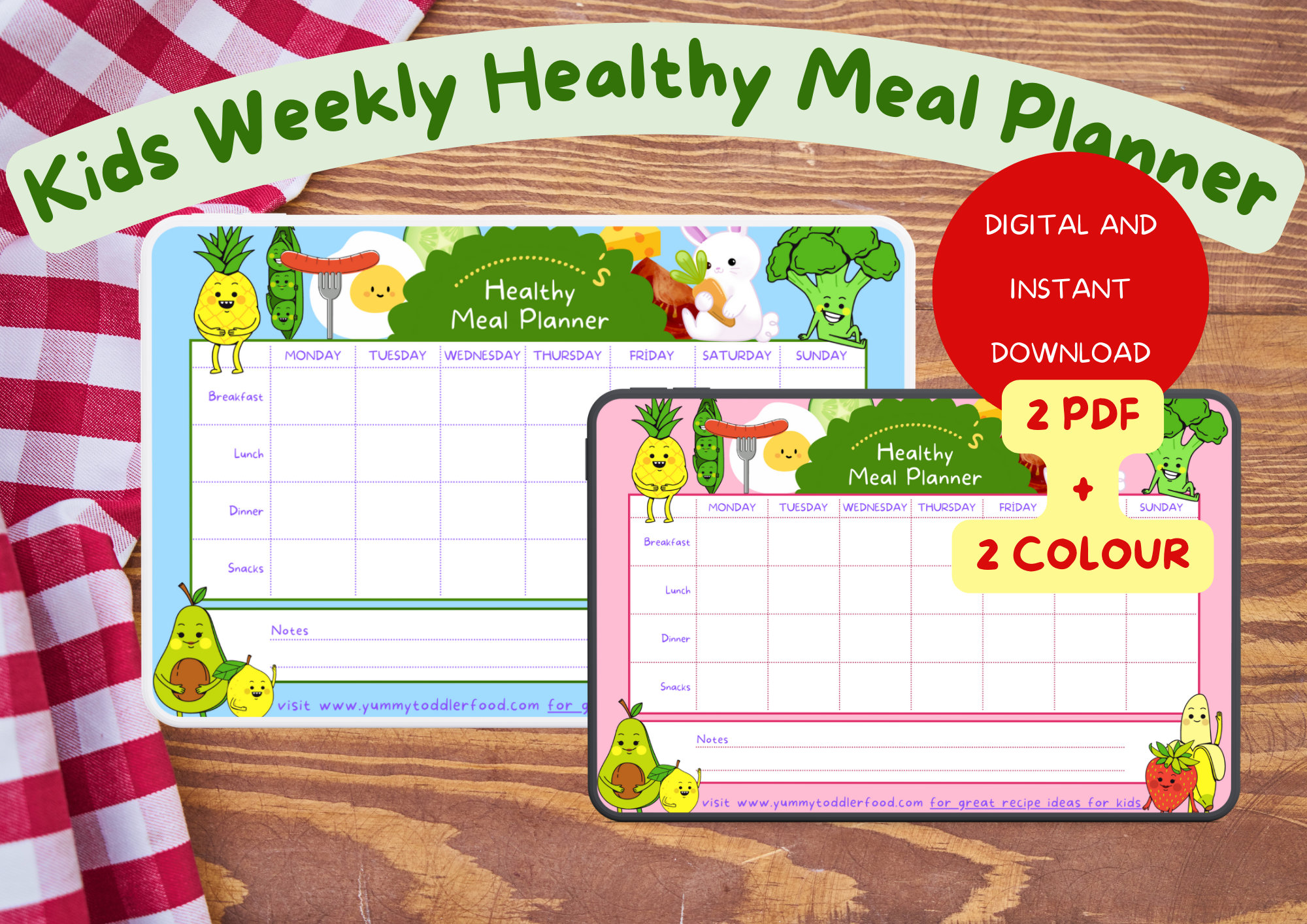 Kids Healthy Meal Planner Printable - Etsy