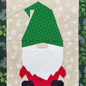 Gnome for the Holidays FPP Patterns | Foundation Paper Piecing Pattern ...