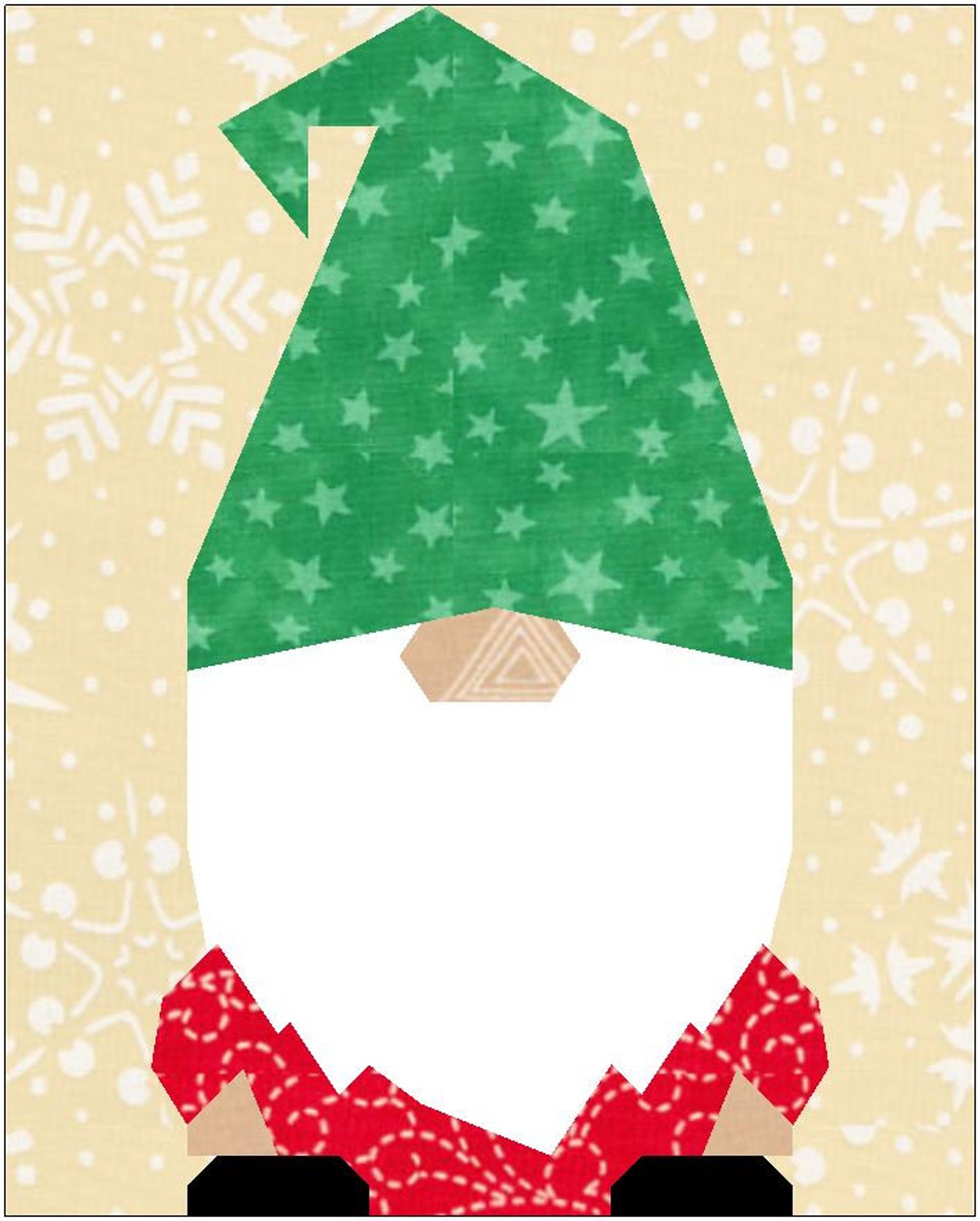 Gnome "bodkin" FPP Pattern | 8”x10” Block Foundation Paper Piecing ...