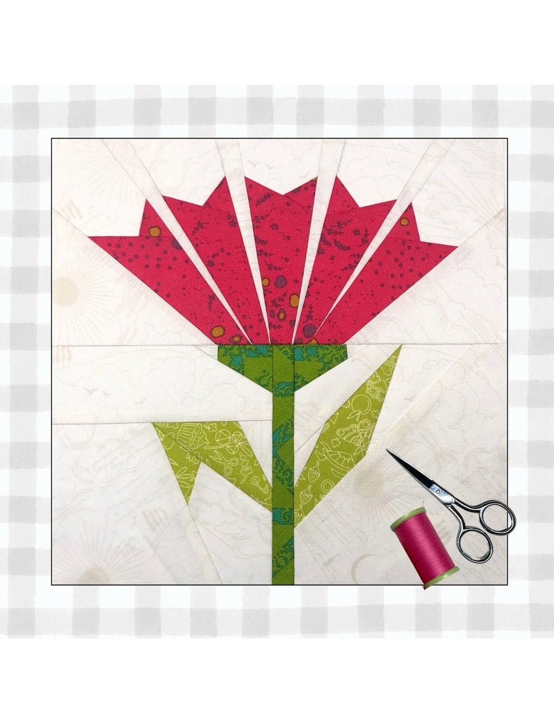 Fire Flower Digital FPP Pattern, Foundation Paper Piecing Instant ...