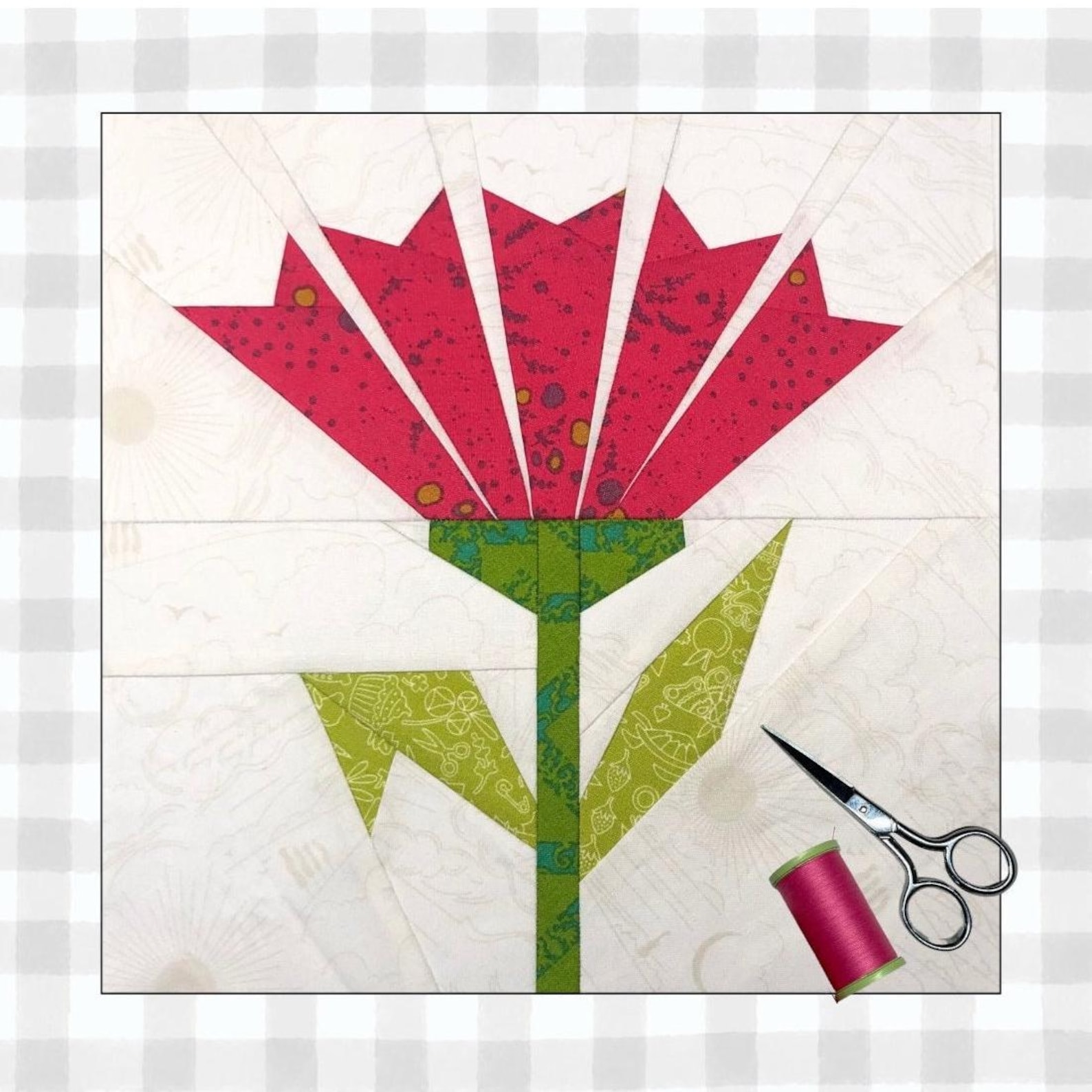 Fire Flower Digital FPP Pattern, Foundation Paper Piecing Instant ...