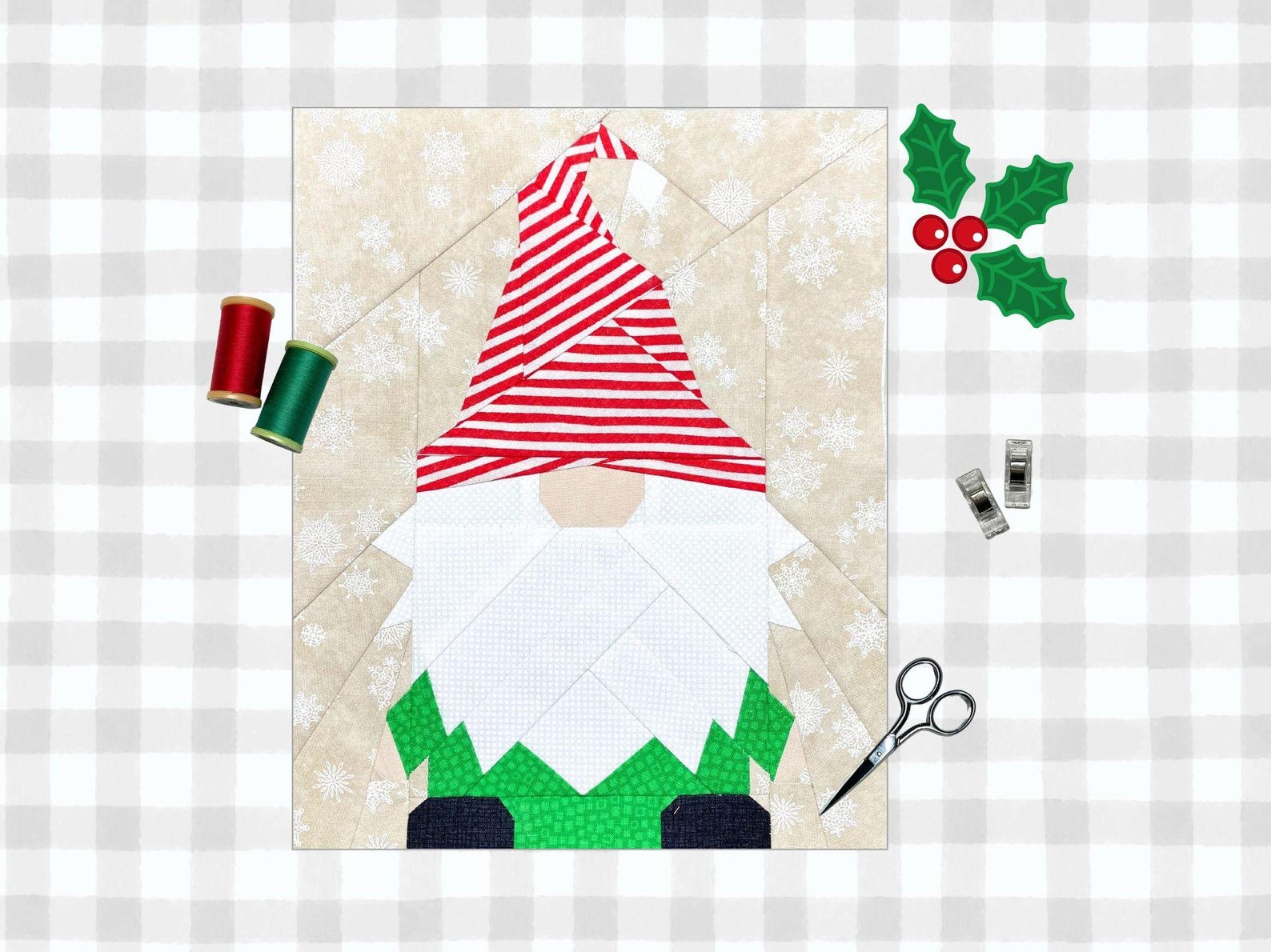Gnome fizzlebub FPP Pattern 8x10 Block Foundation Paper Piecing Pattern ...