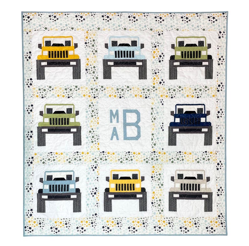 Off-road 4x4 FPP & Quilt Pattern | Finished Quilt Size: 46" X 50 ...