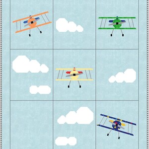 Biplane Blitz Airshow FPP & Quilt Pattern | Finished Size: 50"x64" - Etsy