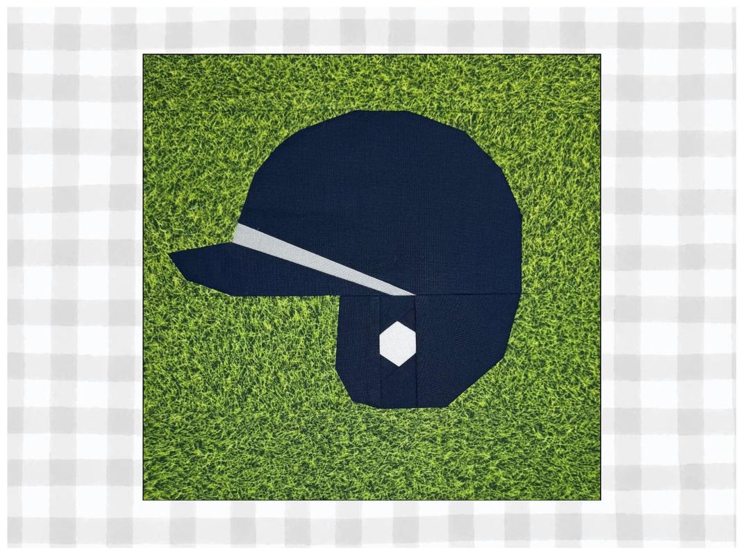Baseball Batting Helmet Pattern | Foundation Paper Piecing Pattern ...