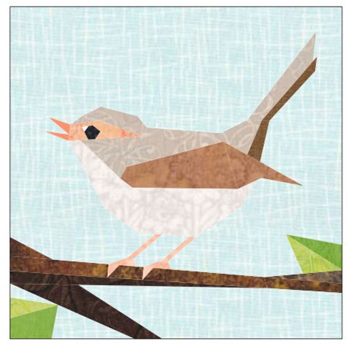 Fairy Wren Female FPP Foundation Paper Piecing 10 X 10' Bird Quilt ...