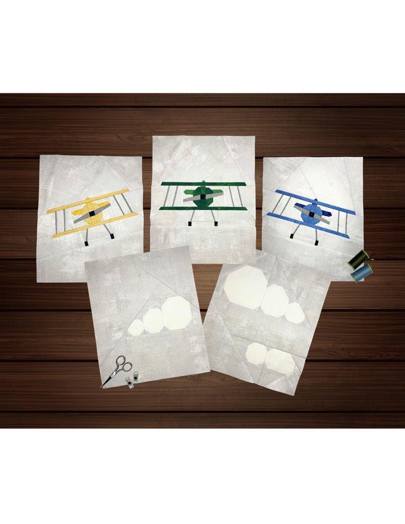 Biplane Blitz Airshow FPP & Quilt Pattern | Finished Size: 50"x64 ...