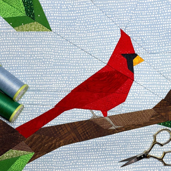 Cardinal Quilt Block - Etsy