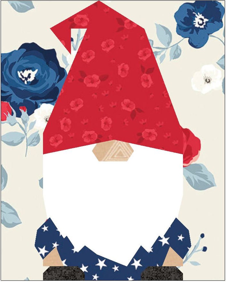 Gnome "bodkin" FPP Pattern | 8”x10” Block Foundation Paper Piecing ...