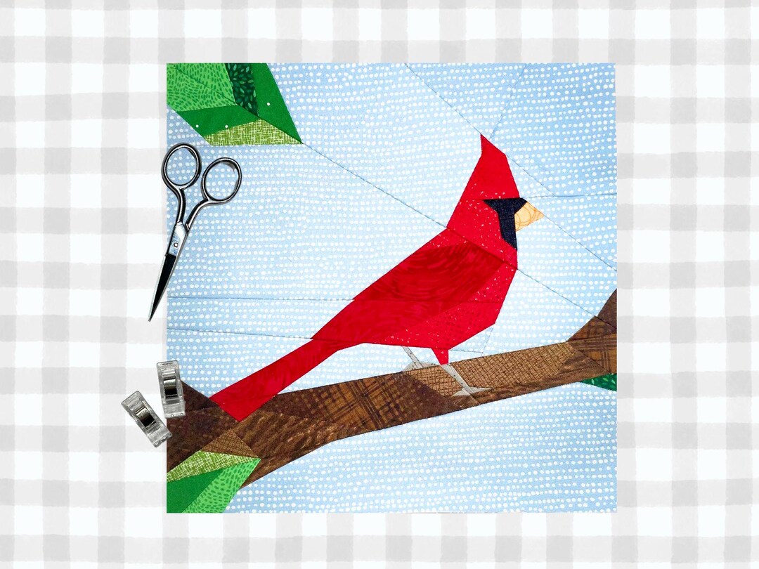 Northern Cardinal FPP Pattern Foundation Paper Piecing Pattern 10x10 ...