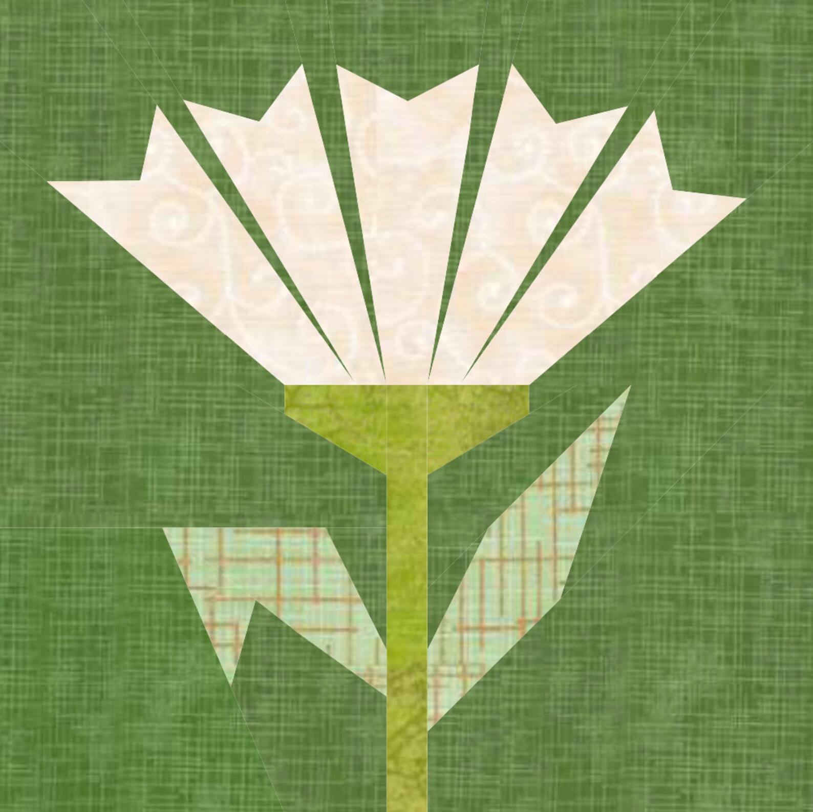 Fire Flower Digital FPP Pattern, Foundation Paper Piecing Instant ...