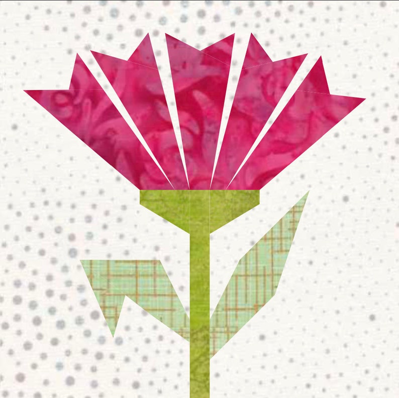 Fire Flower FPP Pattern | Paper Pieced Quilt Block | 2 Sizes | Digital ...