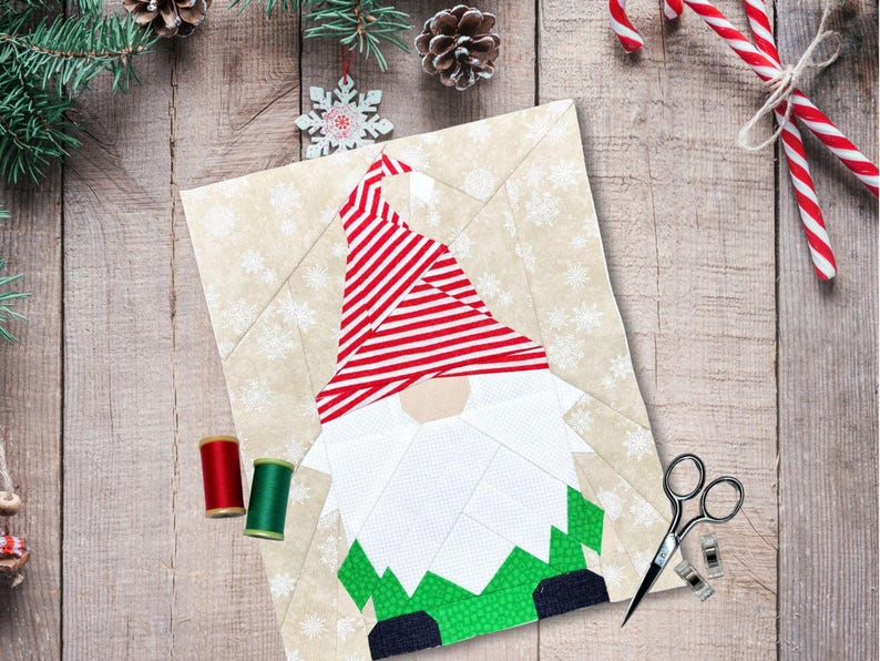 Gnome Bundle FPP Quilt Block Patterns | 3 Versions | Digital Download ...