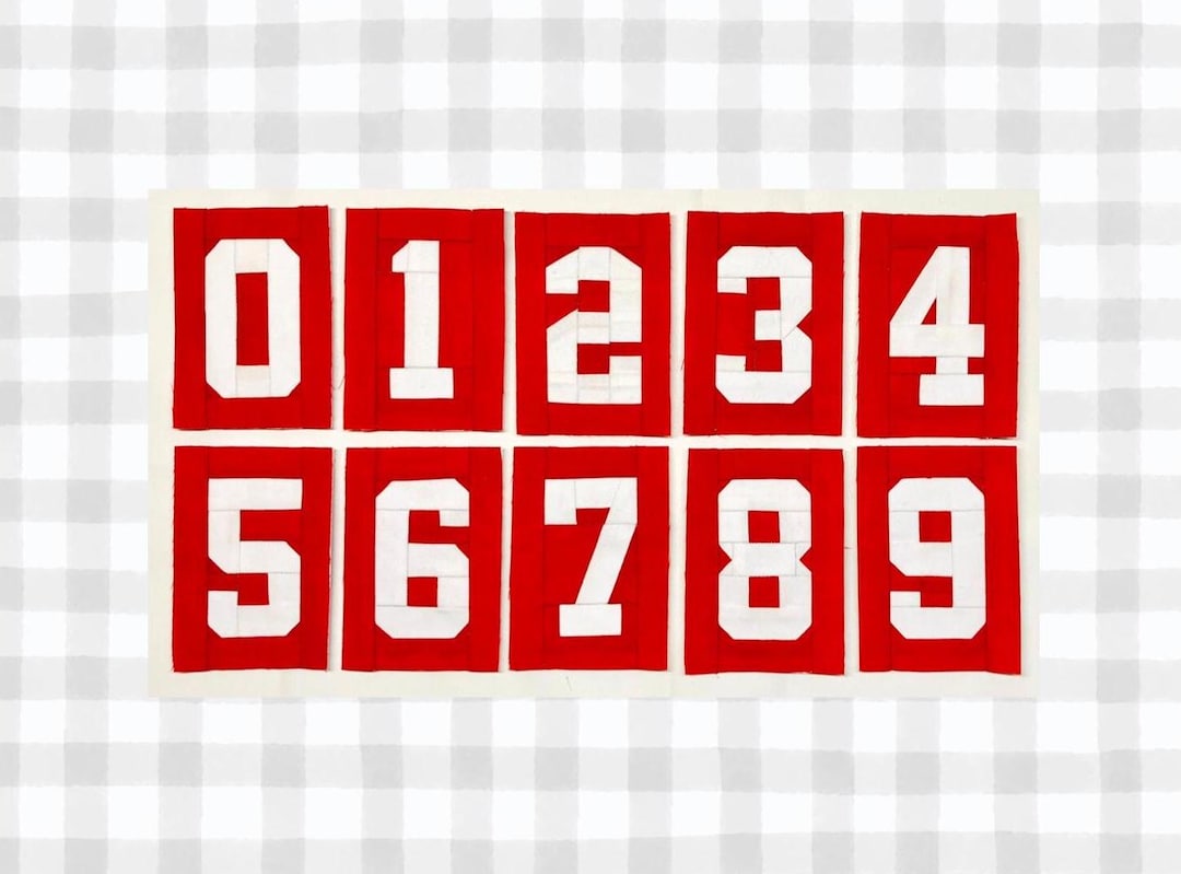Numbers Varsity Sports FPP Pattern: Quilt Blocks (digital PDF) - Etsy