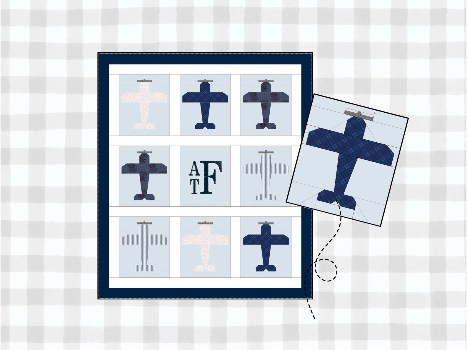 Biplane Blitz FPP & Quilt Pattern | Finished Size: 42"x48" | Vintage ...