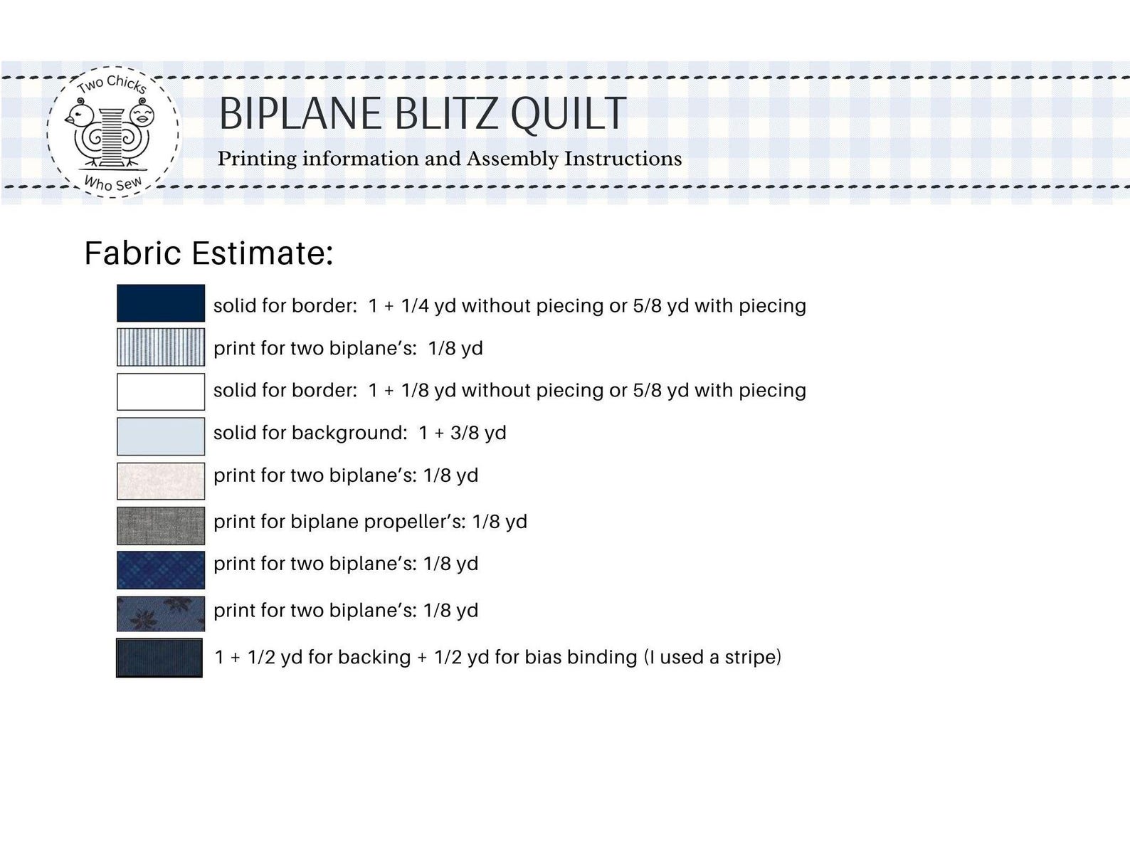Biplane Blitz FPP & Quilt Pattern | Finished Size: 42"x48" | Foundation ...
