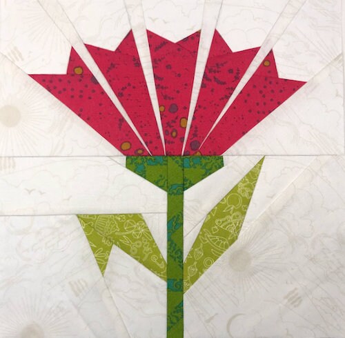 Fire Flower Digital FPP Pattern, Foundation Paper Piecing Instant ...