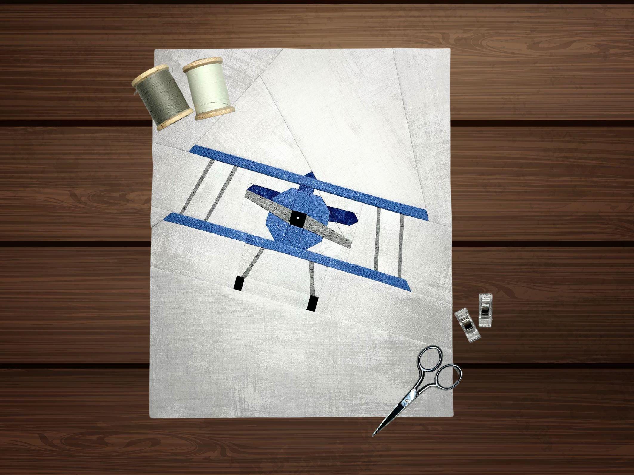 Biplane Blitz Airshow FPP & Quilt Pattern | Finished Size: 50"x64 ...