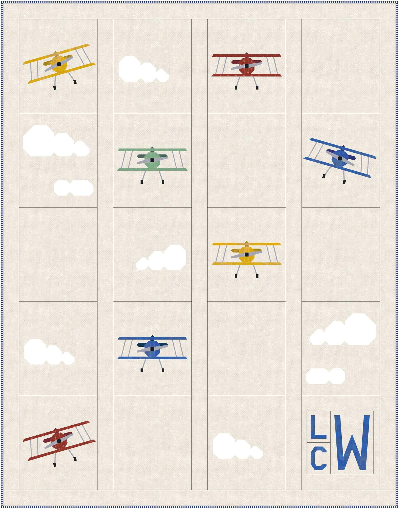 Biplane Blitz Airshow FPP & Quilt Pattern | Finished Size: 50"x64 ...