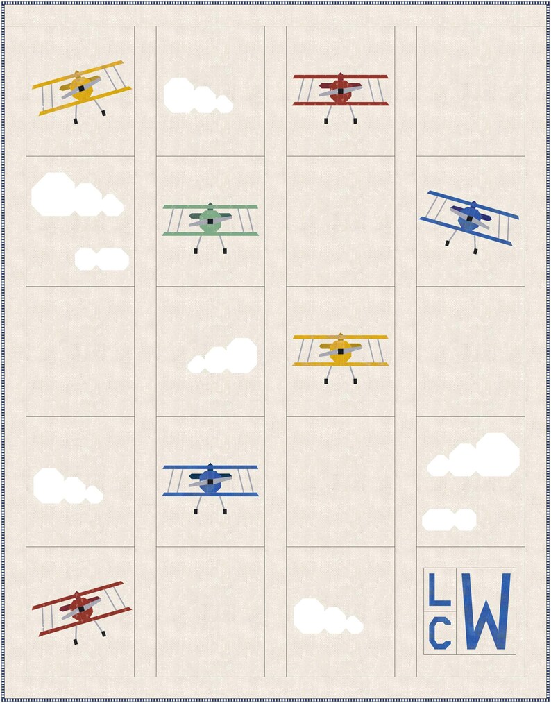 Biplane Blitz Airshow FPP & Quilt Pattern Foundation Paper Piecing ...