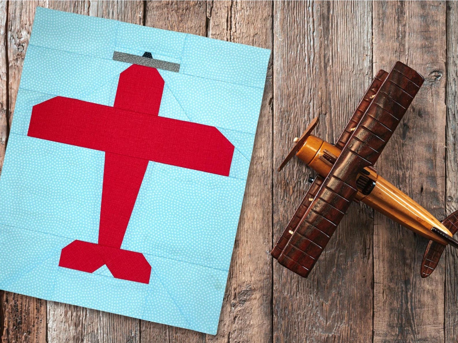 Biplane Blitz FPP & Quilt Pattern | Finished Size: 42"x48" | Foundation ...