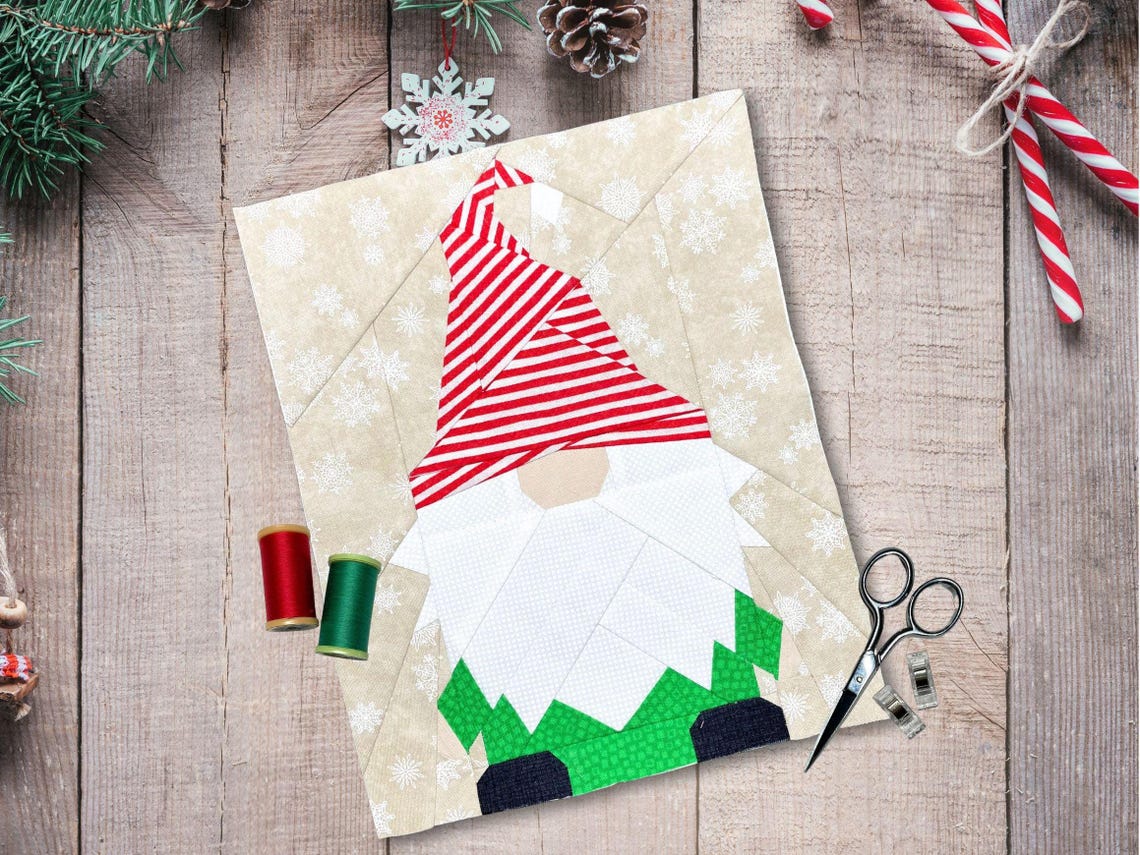 Gnome for the Holidays FPP Patterns | Quilt Block Patterns | Digital ...