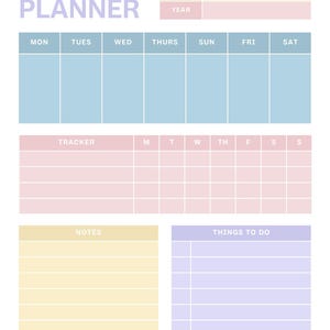 Cute Digital Weekly Planner - Etsy
