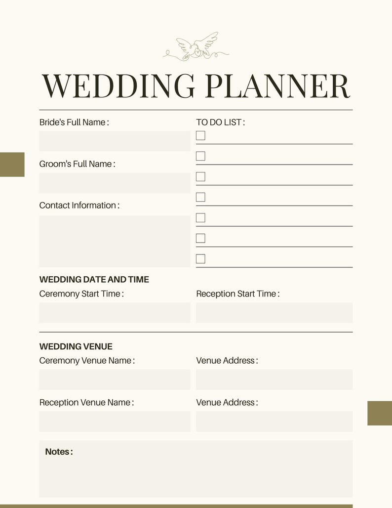 Wedding Checklist and Planner - Etsy