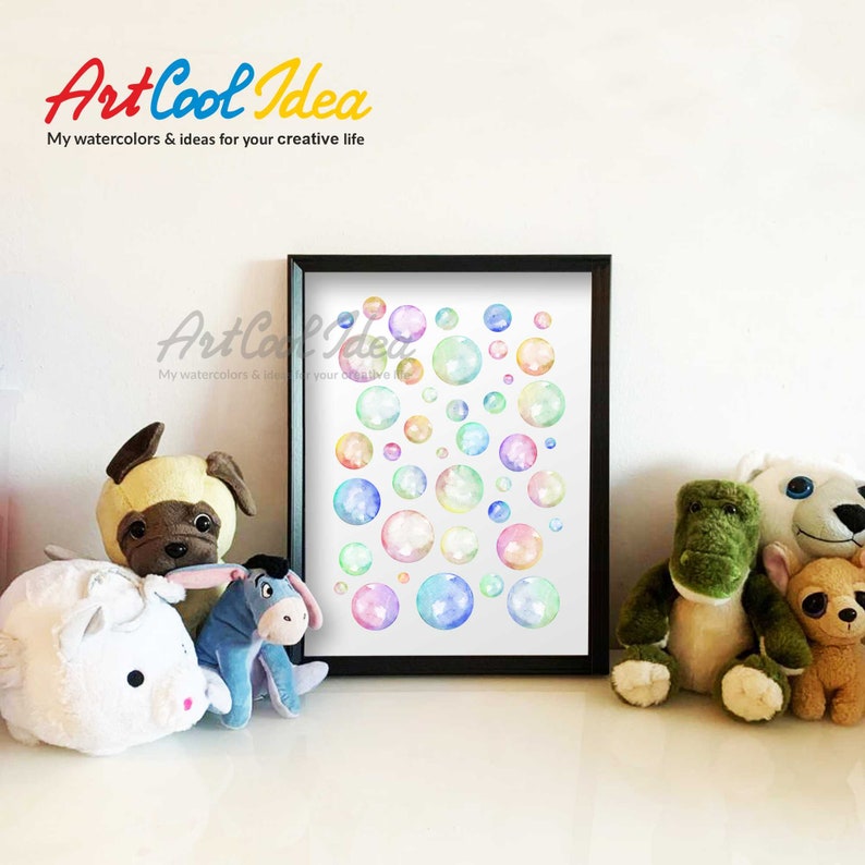 Bubble Watercolor Clipart Set, Soap Bubbles, Digital Paper ...