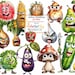 Cartoon Veggies, Clipart Cute Angry Vegetable Transparent Images Bundle ...
