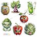 Cartoon Veggies, Clipart Cute Angry Vegetable Transparent Images Bundle ...