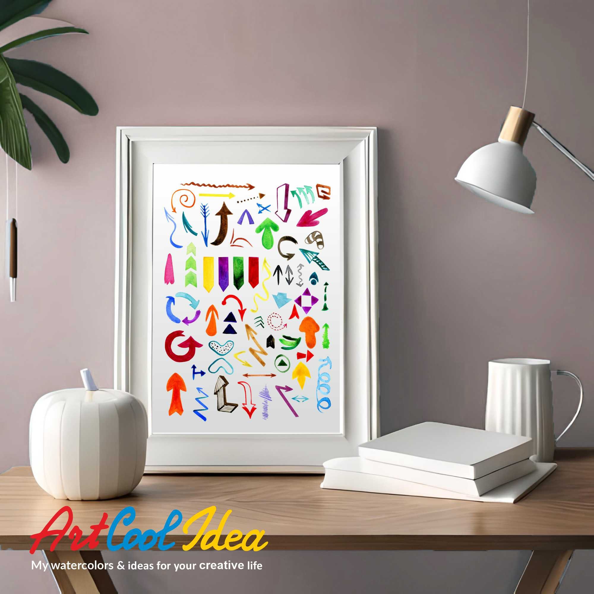 Arrows Watercolor PNG, JPG, Transparent Picture Arrows, Direction ...