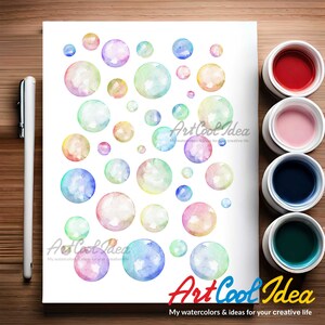 Bubble Watercolor Clipart Set, Soap Bubbles, Digital Paper ...