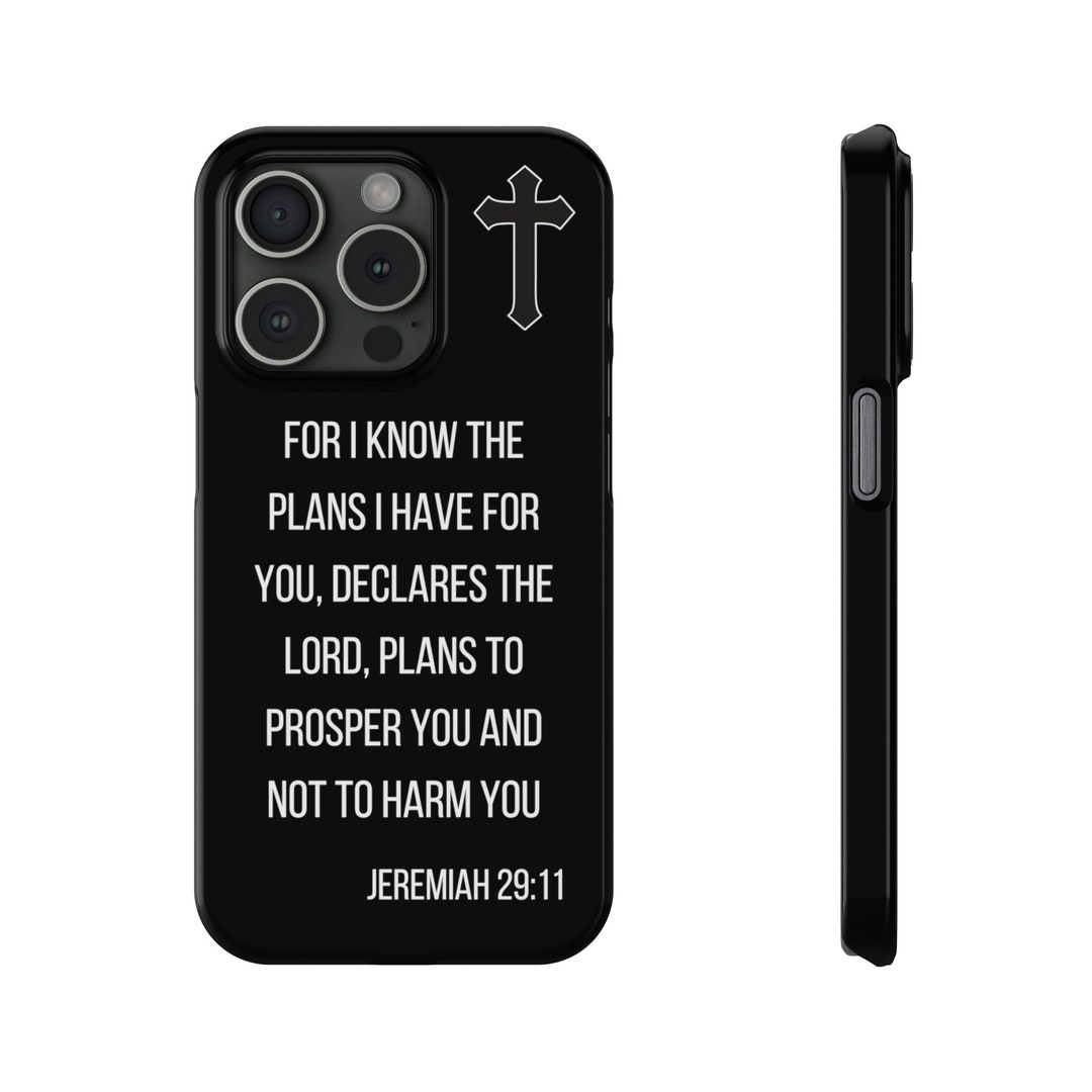 Jeremiah 29:11 | Black | Full Quote Version | Custom Bible Verse iPhone ...